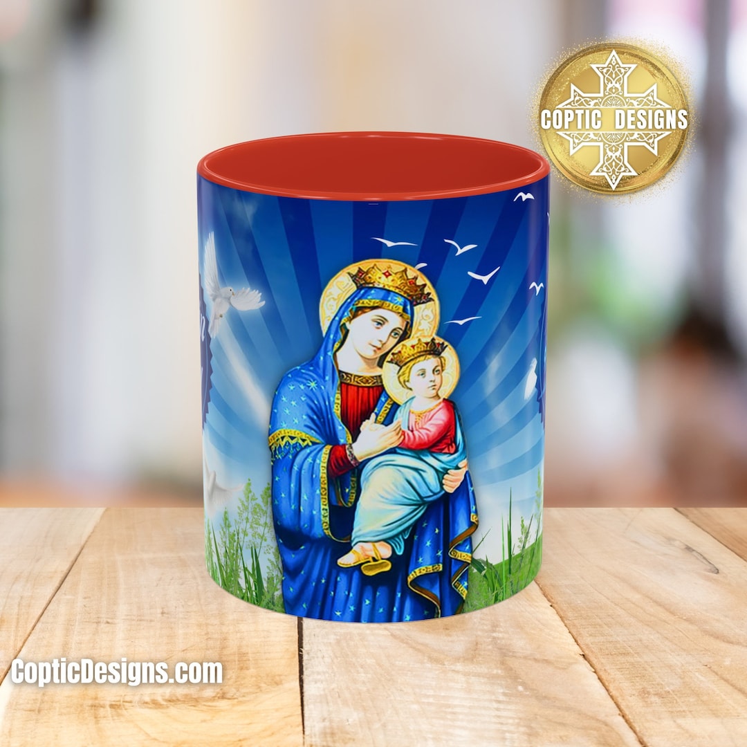 Saint Mary Mug Virgin Mary Coptic Orthodox Christian Icon Mug ...