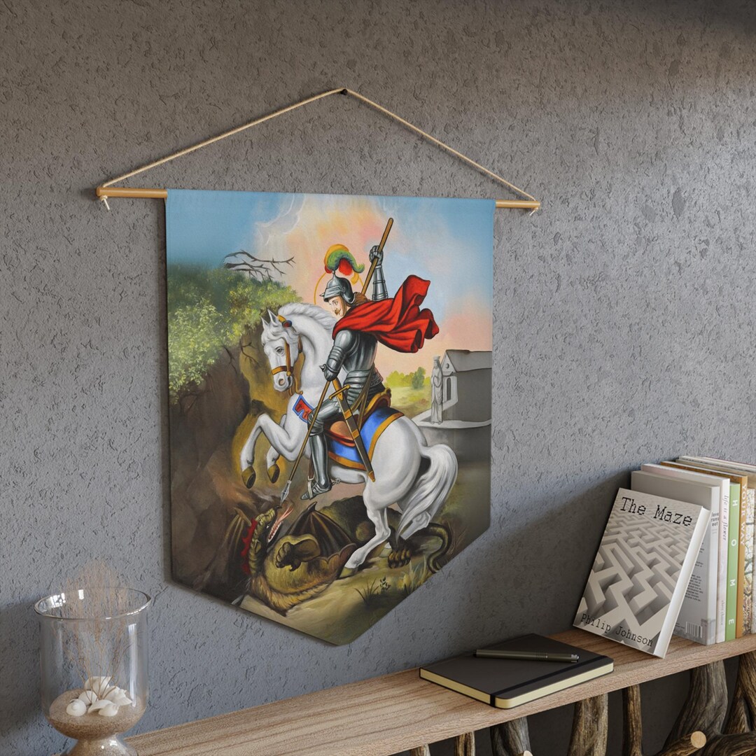 Saint George Pennant Coptic Orthodox Gift Home Decor Coptic Home Wall ...