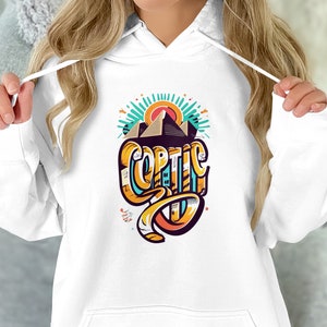Coptic Egyptian Shirt Sun Pyramids Cross Sweater Design Retro Hoodie ...