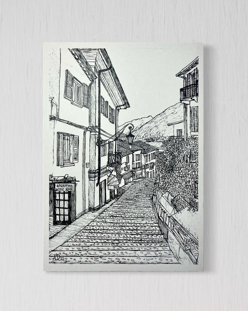 Bellagio, Lake Como - Black and White Print Version - Etsy