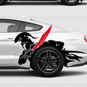 Warrior Side Car Decal. Gladiator Side Car Sticker. Mustang- Charger ...