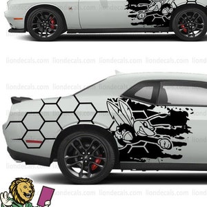 Honeycomb Car Side Decal. Honeycomb Bee Sticker. Mustang- Charger ...