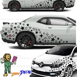 Star Car Stickers. Car Hood and Side Body Sticker Set. Mustang- Charger ...