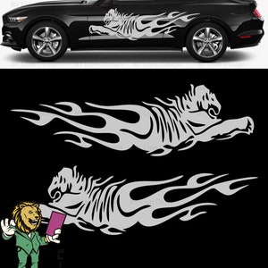 Tiger Side Trunk Car Sticker, Tiger Car Decal, Tiger Sticker - Etsy
