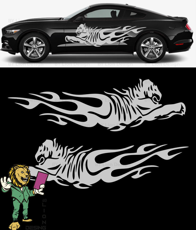 Tiger Side Trunk Car Sticker Tiger Car Decal Tiger Sticker - Etsy