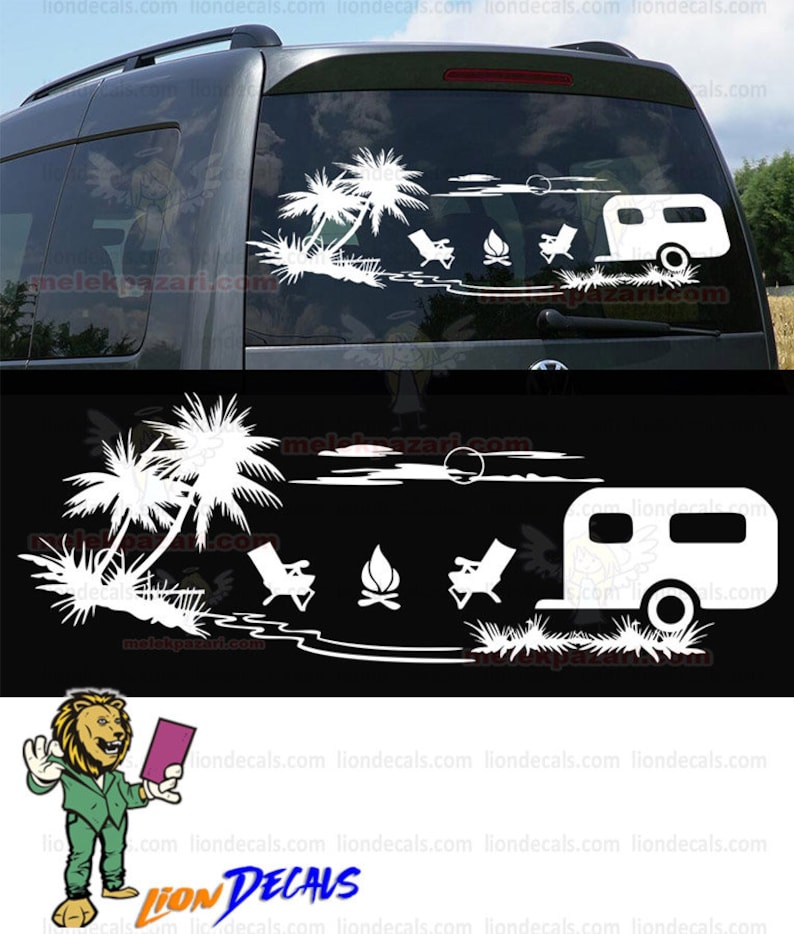 Palm Sunset Landscape Caravan Camping Tent Sticker, off Road Decals - Etsy