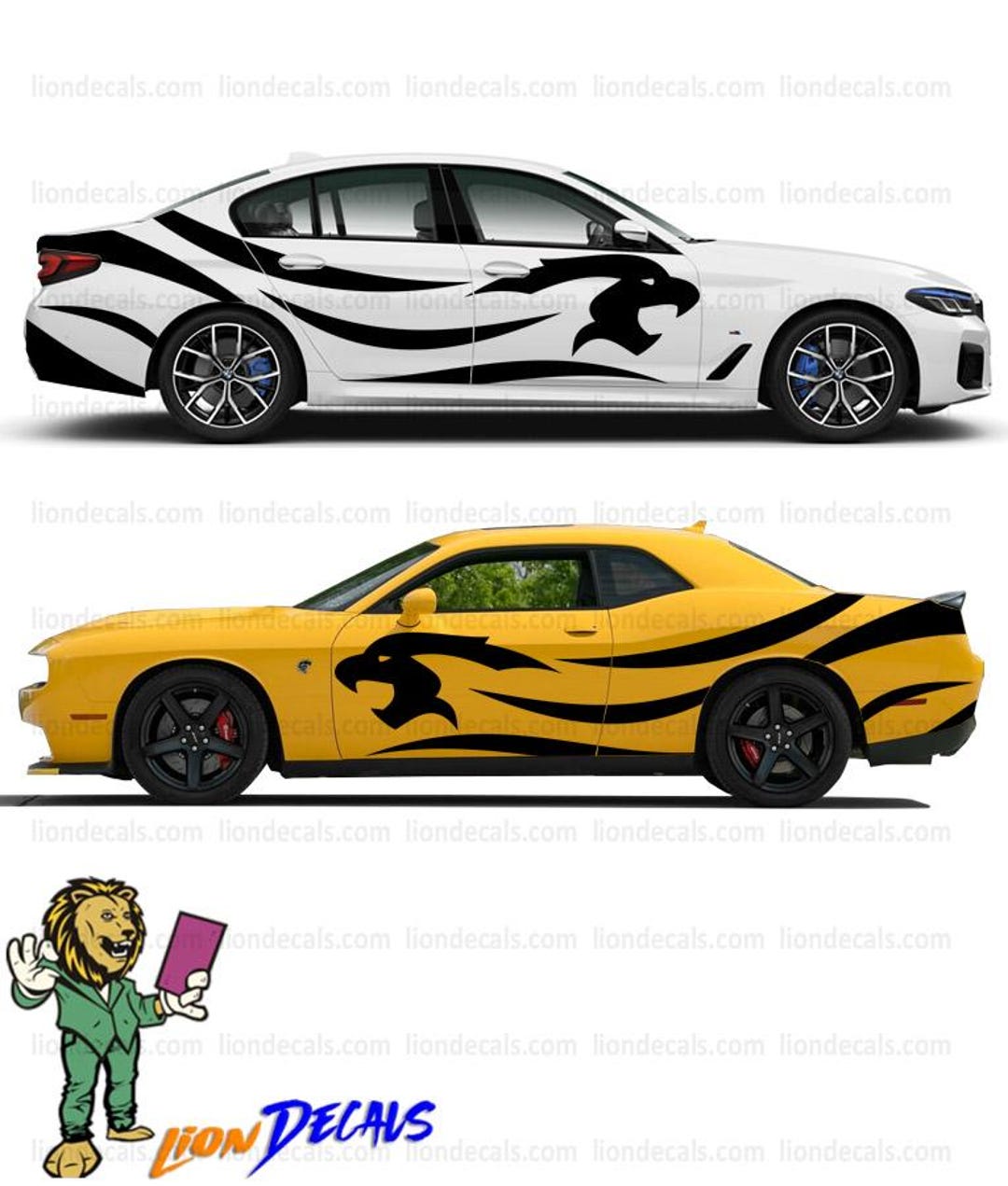 Tribal Tiger Car Decal. Tiger Car Side Sticker. - Etsy