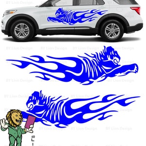 Tiger Side Trunk Car Sticker, Tiger Car Decal, Tiger Sticker - Etsy