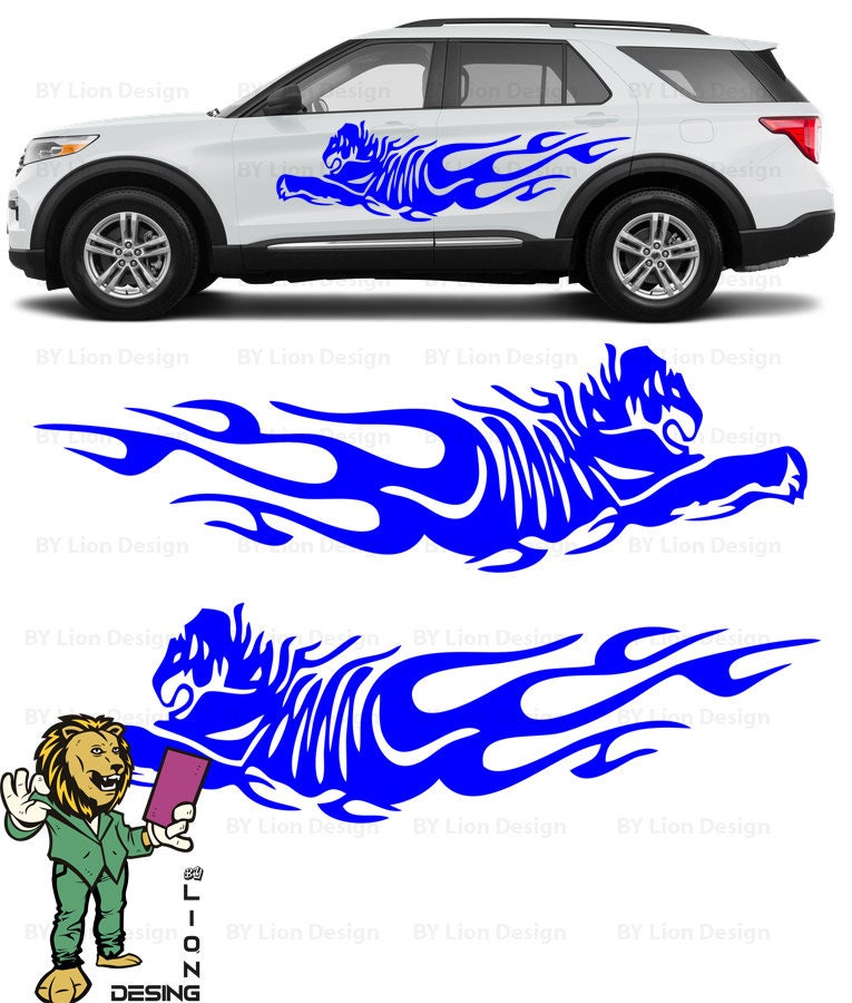 Tiger Side Trunk Car Sticker, Tiger Car Decal, Tiger Sticker - Etsy
