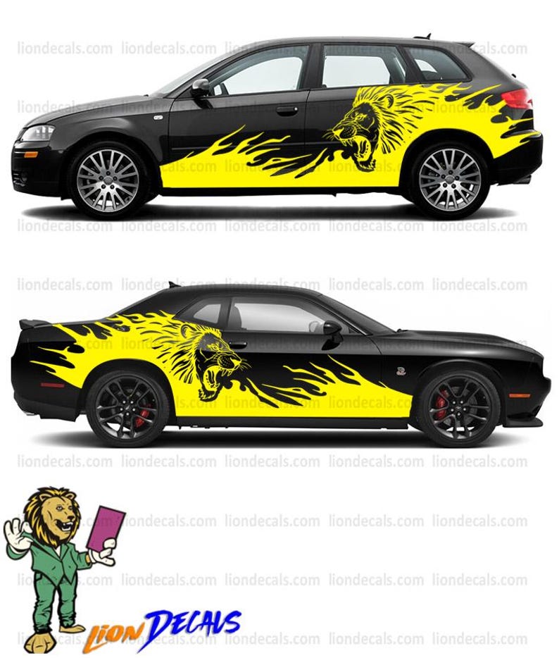 Lion Car Side Decal, Lion Decal Design - Etsy