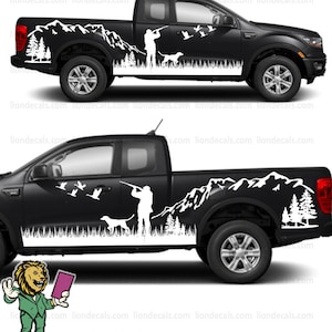 Duck Hunting Pickup Truck Decals: Mountain Hunter Dog Vinyl Sticker Set ...