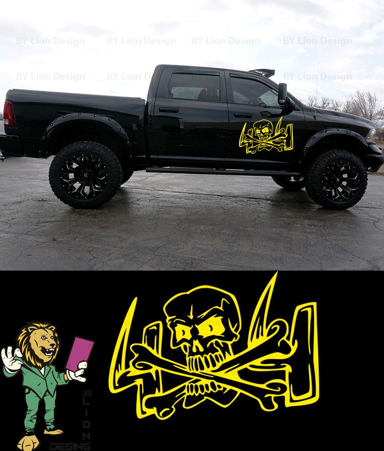 4x4 Skull Decal. 4x4 Sticker. Skull off Road Decal. - Etsy