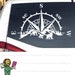 Compass and Mount Sticker, Mountain Decal, Compass Caravan Decal. Bear ...