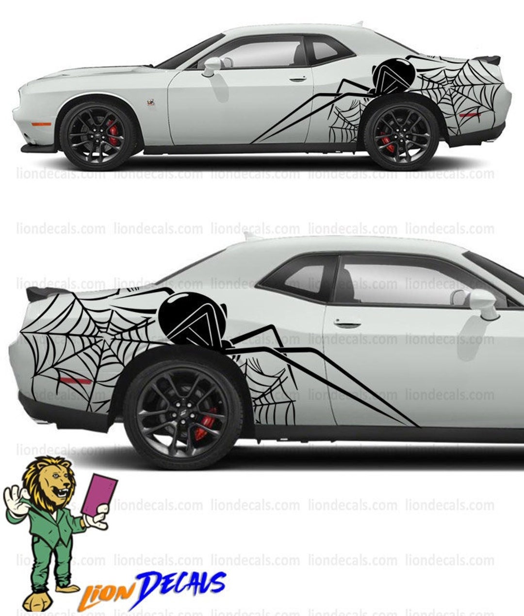 Spider Side Body Car Decal. Black Widow Spider Car Sticker. Spider Car ...