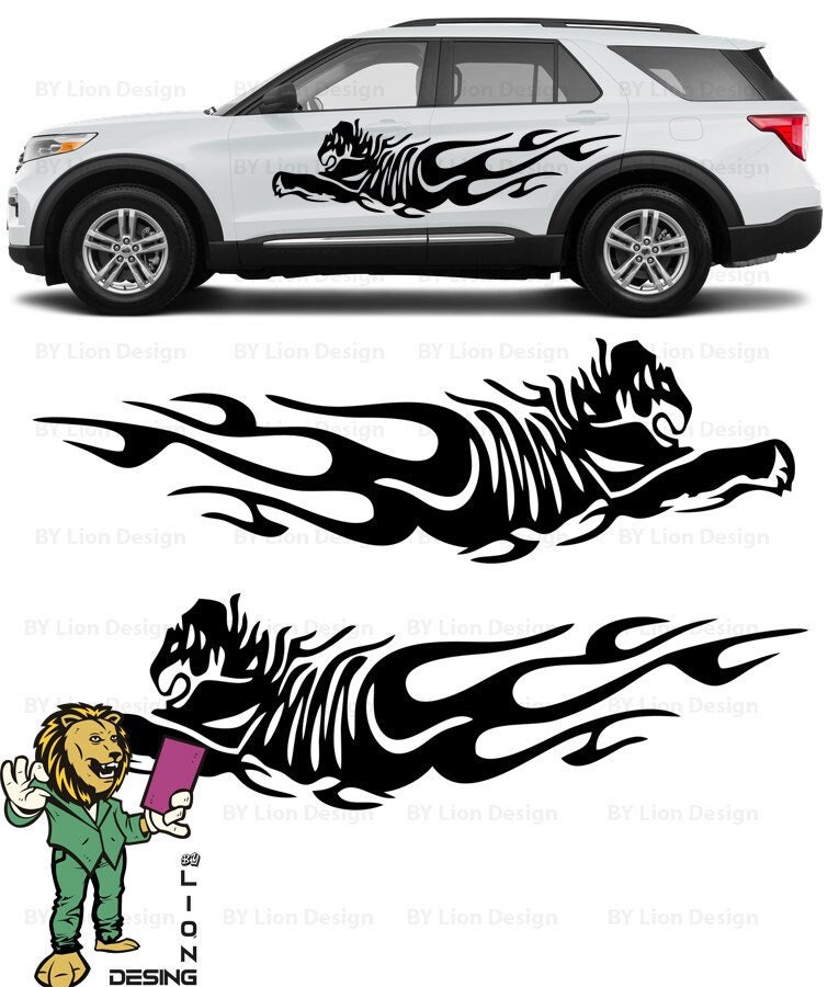 Tiger Side Trunk Car Sticker, Tiger Car Decal, Tiger Sticker - Etsy