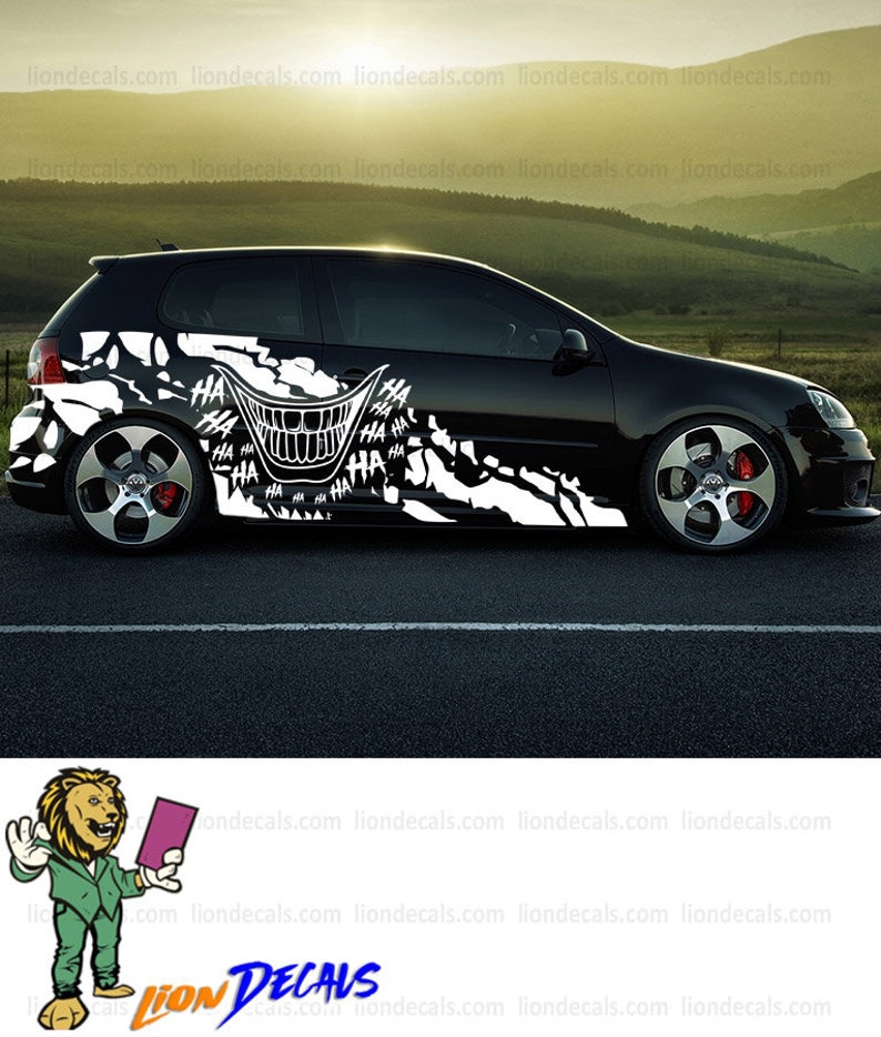 Joker Smile Car Side Decal. Joker Laugh Car Side Sticker. Joker Vinly ...