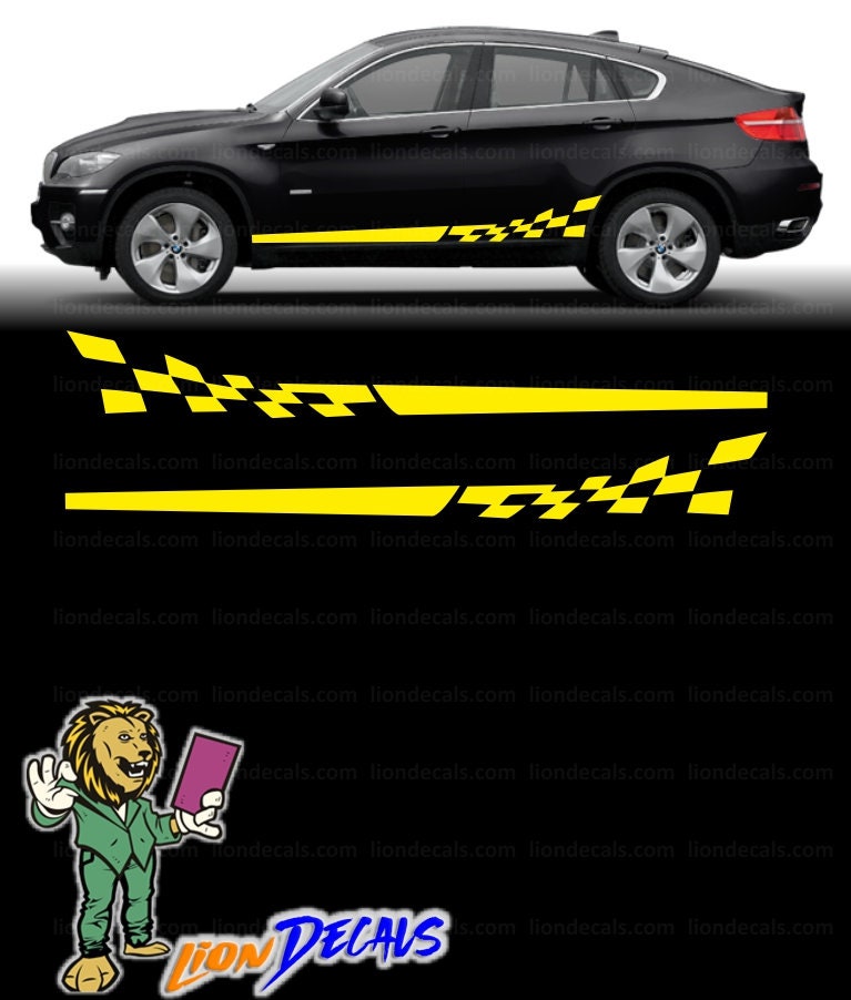 Side Flag Car Racing Strip Decal. Racing Strip Side Sticker. Racing ...
