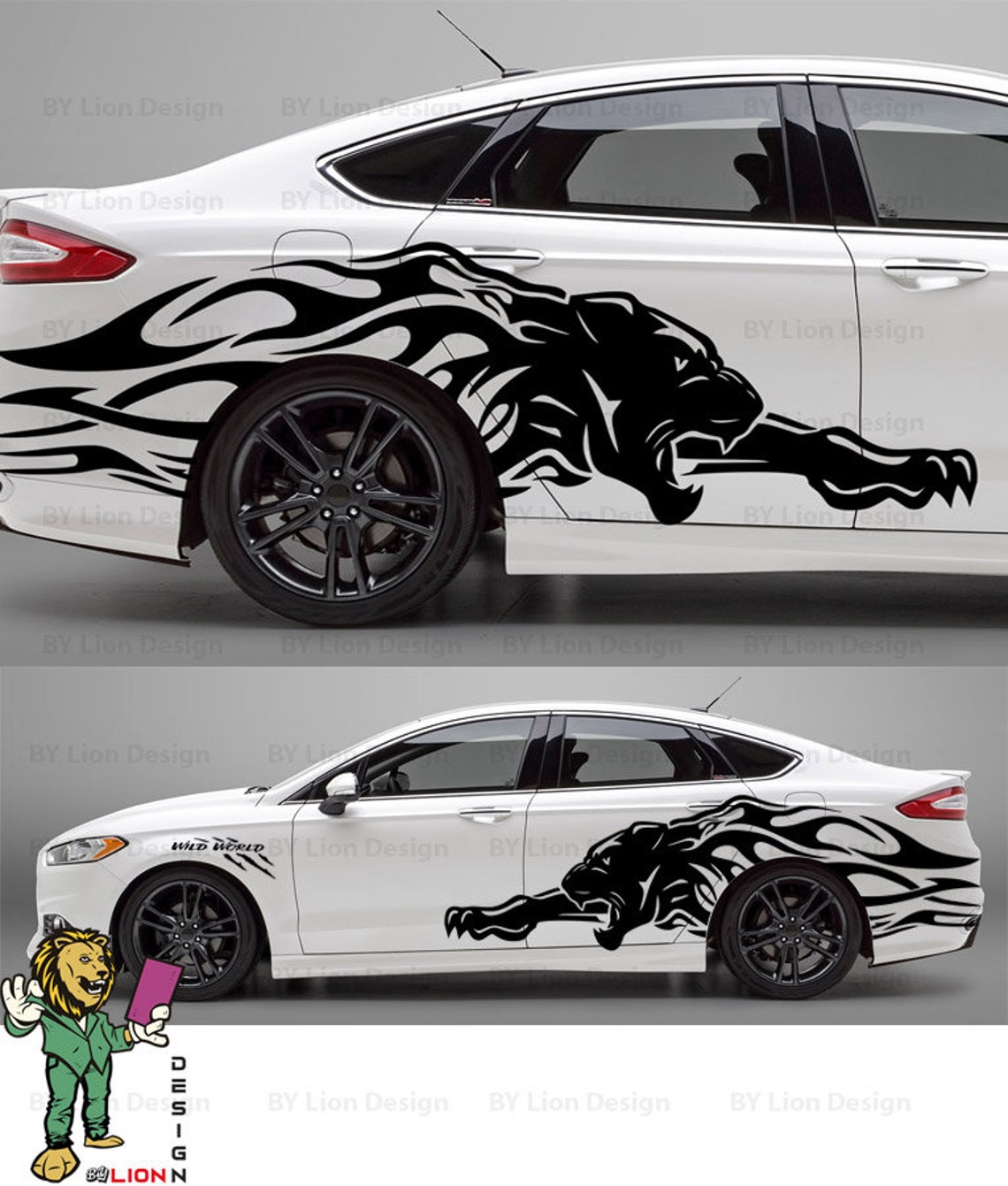Jaguar Fender Top Side Trunk Car Decal, Jaguar Decal. Jaguar Car ...