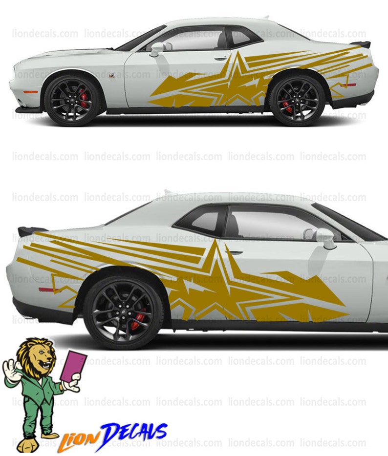 Big Star Car Side Decal: Stripe Vinyl Sticker Set - Etsy