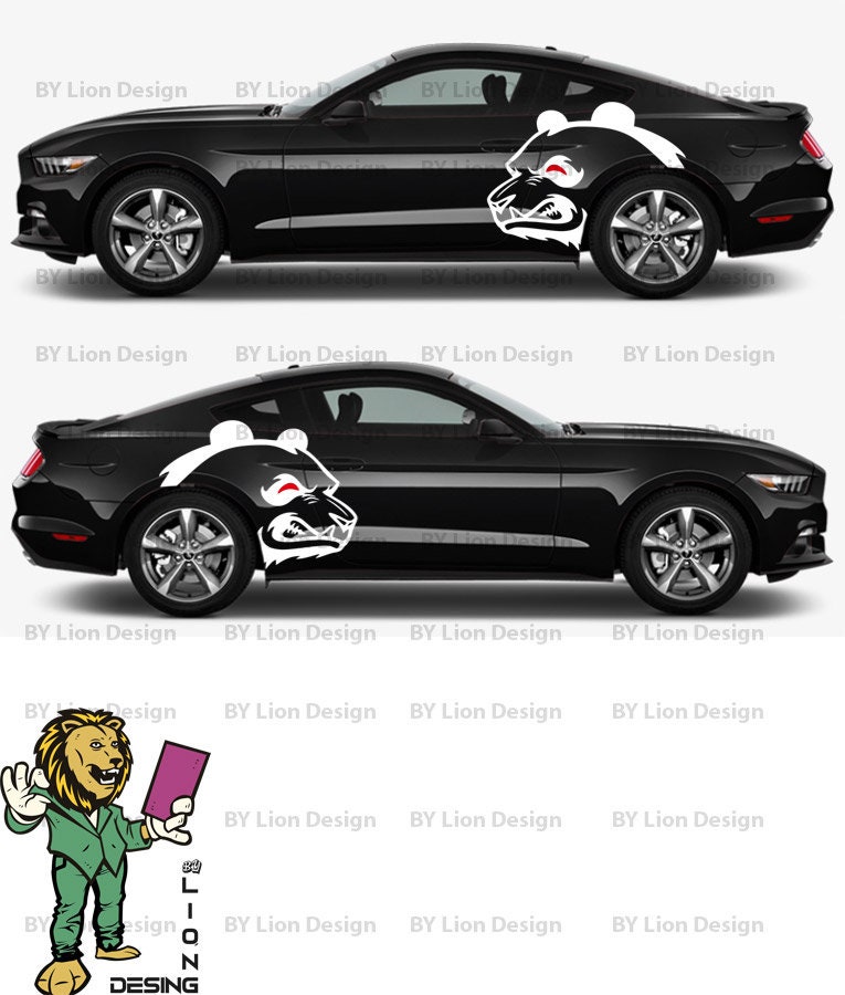 Angry Panda Side Car Decal. Charger Mustang Challenger Honda Hyundai ...