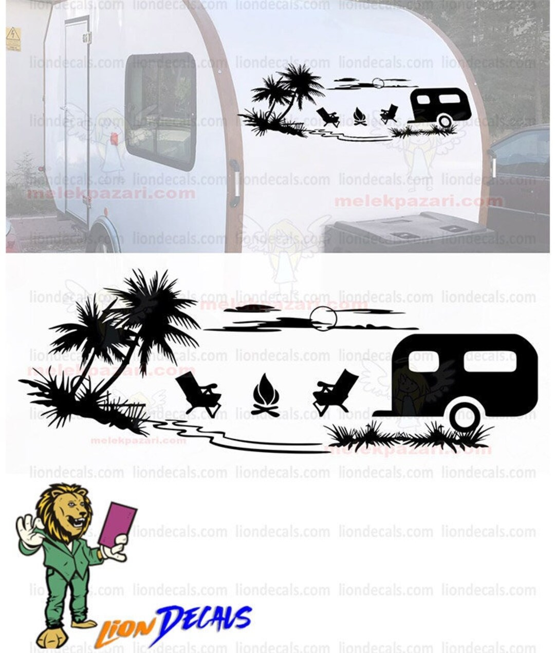 Palm Sunset Landscape Caravan Camping Tent Sticker, off Road Decals - Etsy