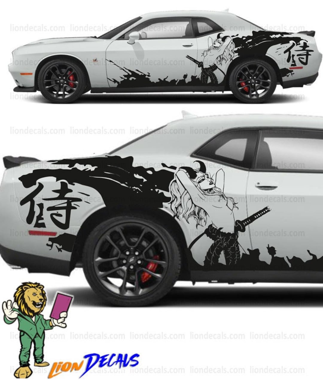 Samurai Girl Side Body Car Decal. Samurai Girl Car Rear Fender Top ...