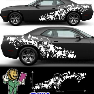 Dry Head Car Side Rear Fender Top Decal. Skull Side Car Sticker ...
