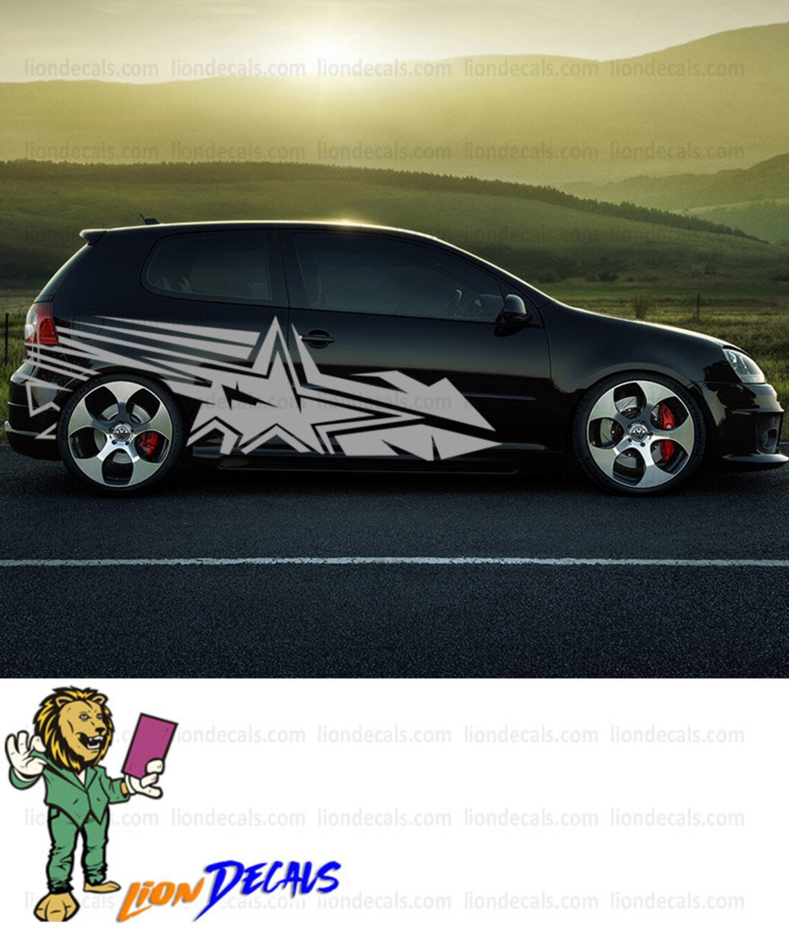 Big Star Car Side Decal. Star Car Side Stripe Decal - Etsy