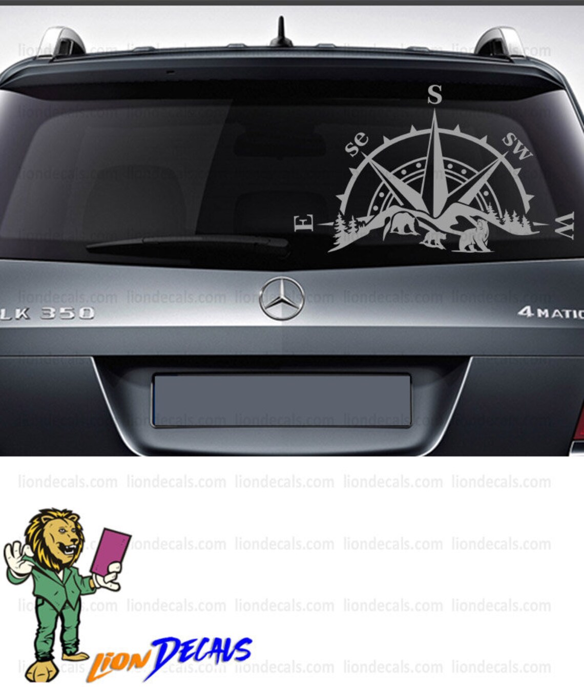 Compass and Mount Sticker Mountain Decal Compass Caravan - Etsy