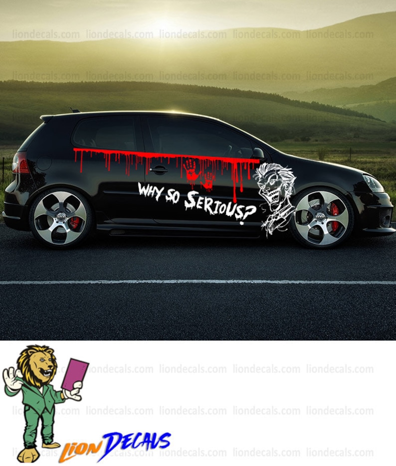 Joker Car Side Decal. Joker Blood Car Side Sticker. Joker Vinly Car ...