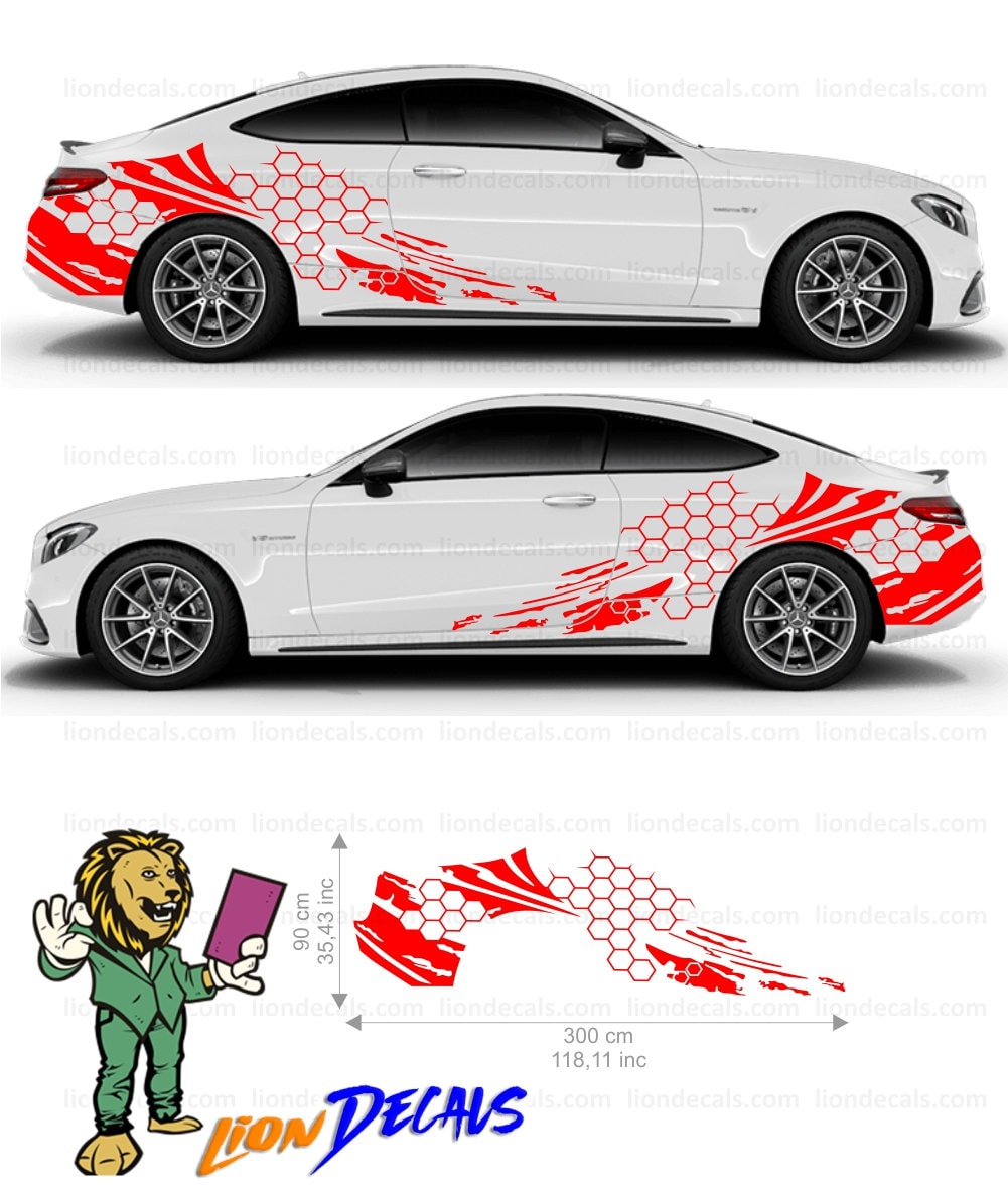 Honeycomb Car Side Decal. Honeycomb Sticker. Mustang- Charger ...