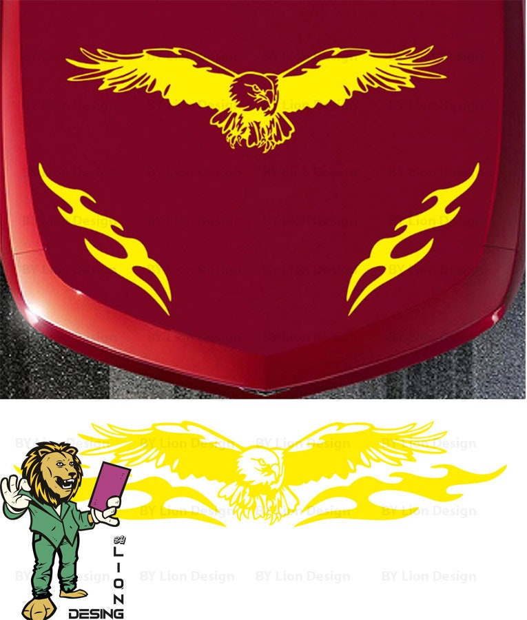 Tribal Pattern Eagle Car Sticker. Eagle Car Decal. Eagle Car Hood Decal ...