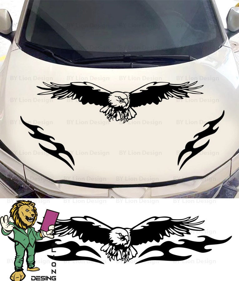 Tribal Pattern Eagle Car Sticker. Eagle Car Decal. Eagle Car Hood Decal ...