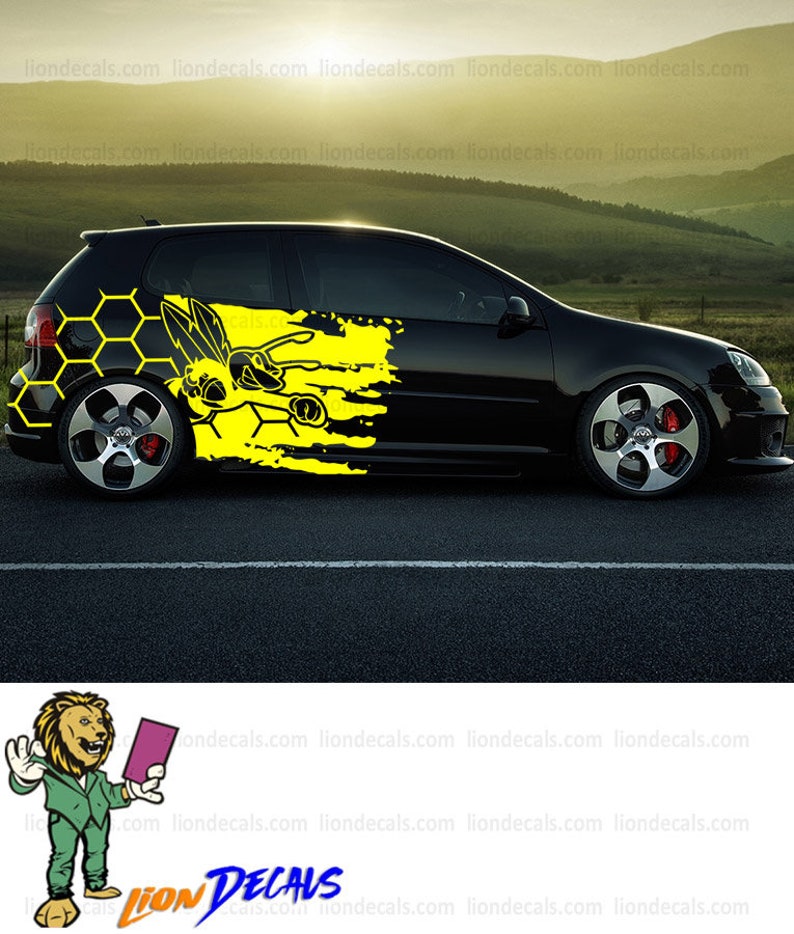 Honeycomb Car Side Decal. Honeycomb Bee Sticker. Mustang- Charger ...