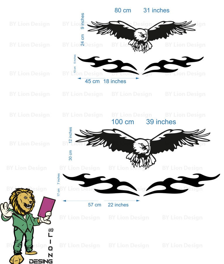 Tribal Pattern Eagle Car Sticker. Eagle Car Decal. Eagle Car Hood Decal ...