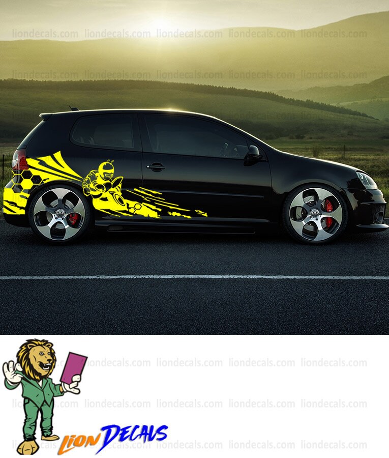 Scat Pack Bee Honeycomb Car Side Decal. Car Decal. Mustang- Charger ...