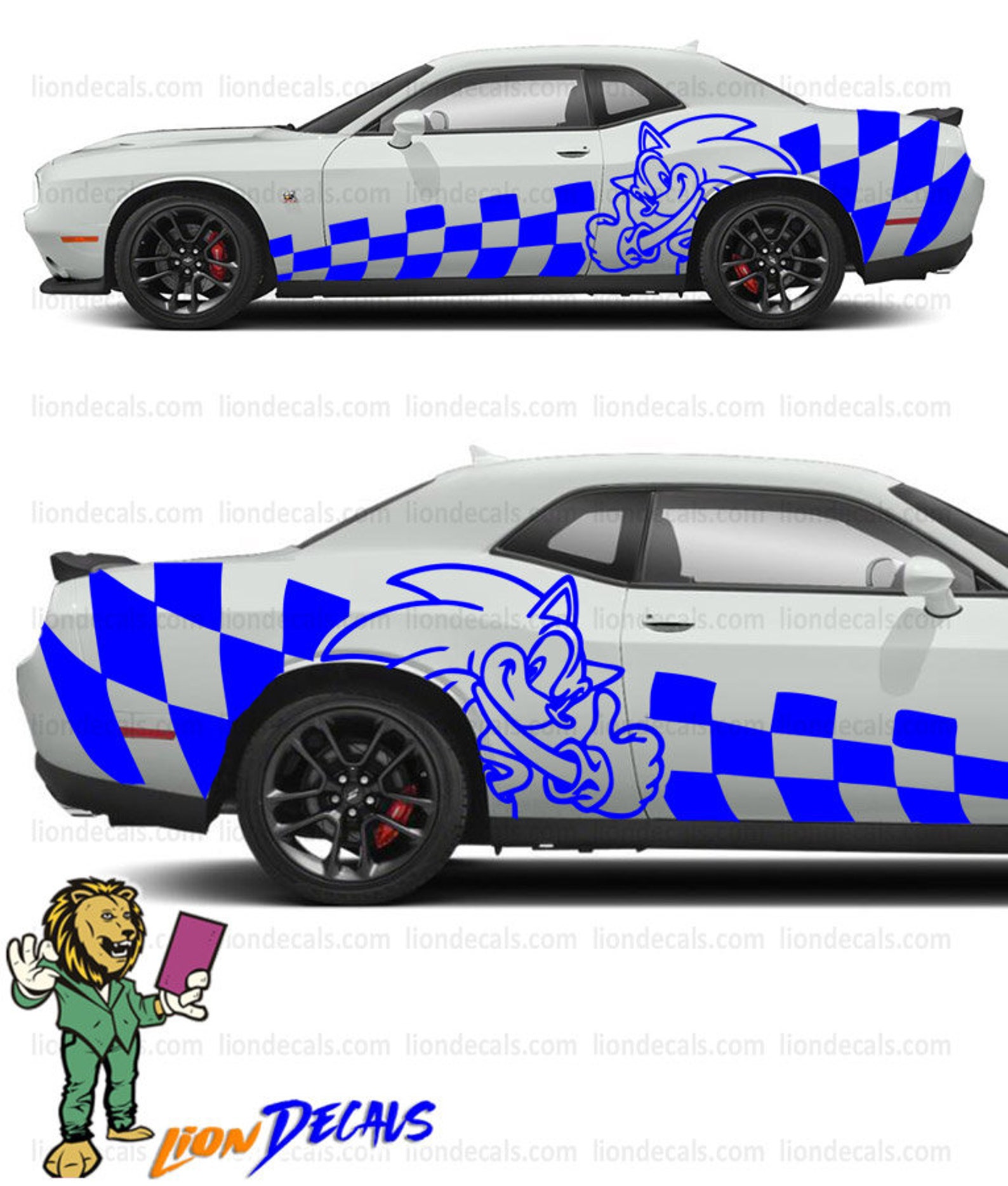 Sonic Car Side Rear Fender Top Decal. Sonic Side Car Sticker. Racing ...