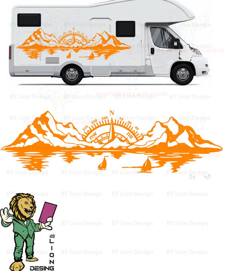 Compass Mountain Caravan Decal. Compass Mountain off Road Sticker. Camp ...