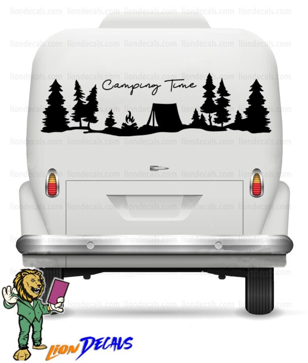Camping Time Caravan Decal: Tent & Trees Vinyl Sticker - Etsy