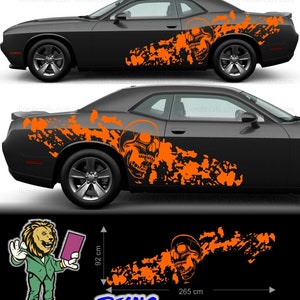 Dry Head Car Side Rear Fender Top Decal. Skull Side Car Sticker ...