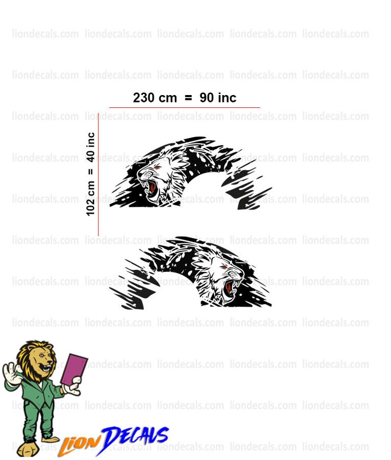 King Lion Fender Top Side Trunk Car Sticker, Lion Decal. - Etsy