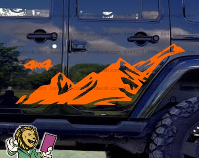 2 PACK 4X4 off Road Mountain Decal Sticker Truck Ford Chevy Dodge ...