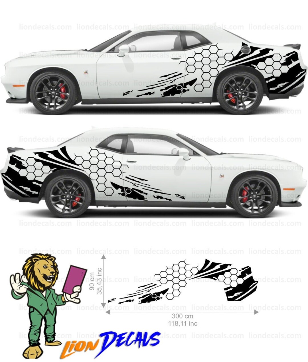 Honeycomb Car Side Decal Honeycomb Sticker Mustang Charger