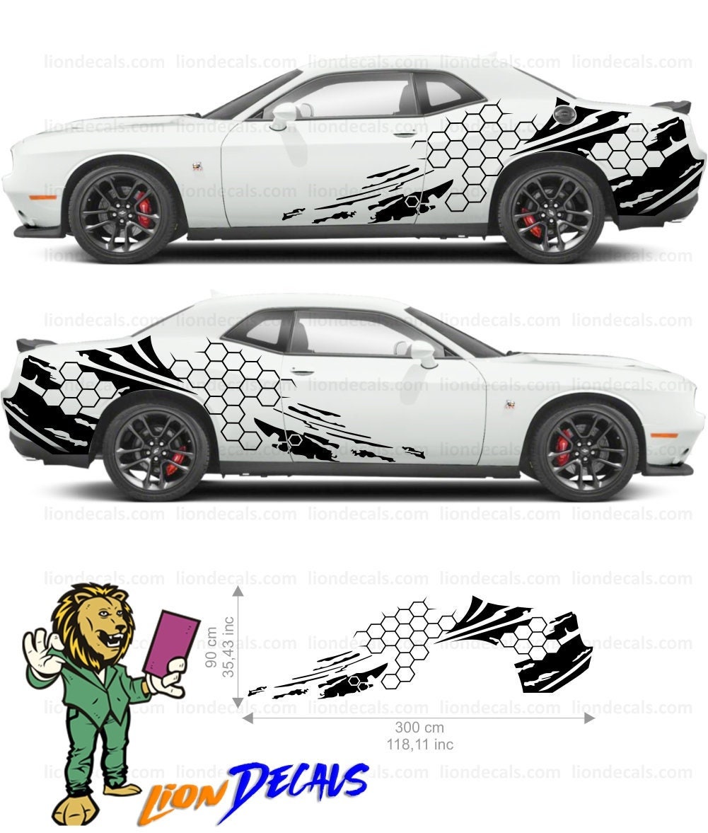 Honeycomb Car Side Decal. Honeycomb Sticker. Mustang- Charger ...