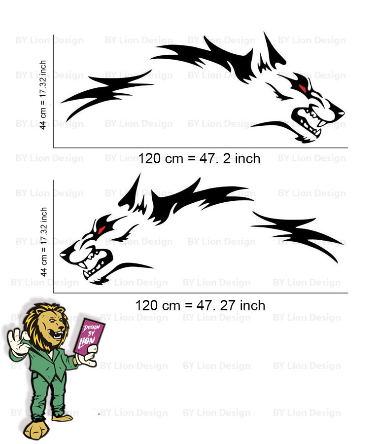 Wolf Fender Top Side Trunk Car Sticker, Wolf Car Decal, Wild Wolf ...