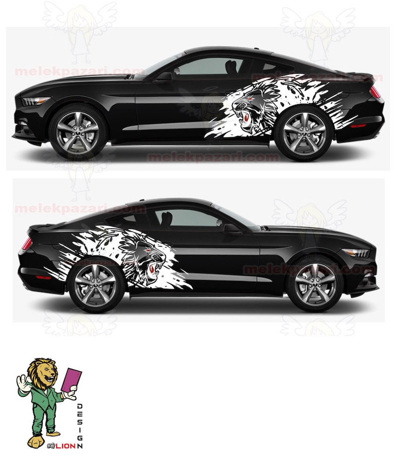 King Lion Fender Top Side Trunk Car Sticker, Lion Decal. - Etsy