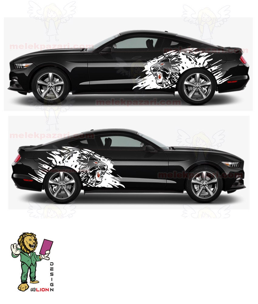 King Lion Fender Top Side Trunk Car Sticker, Lion Decal. - Etsy