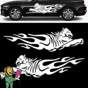 Tiger Side Trunk Car Sticker, Tiger Car Decal, Tiger Sticker - Etsy