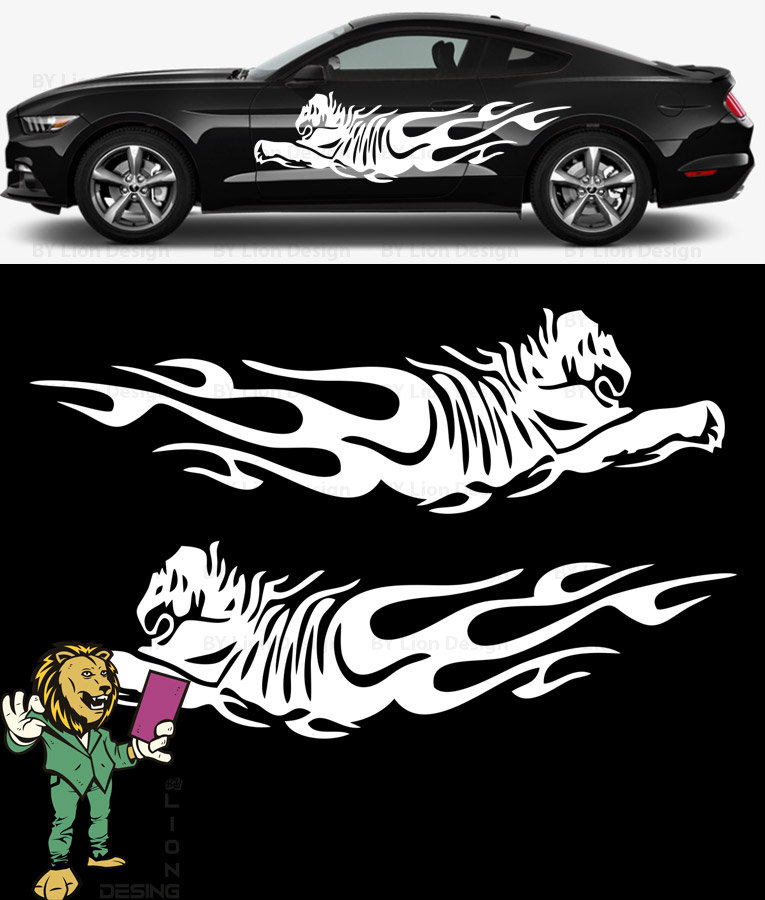 Tiger Side Trunk Car Sticker, Tiger Car Decal, Tiger Sticker - Etsy