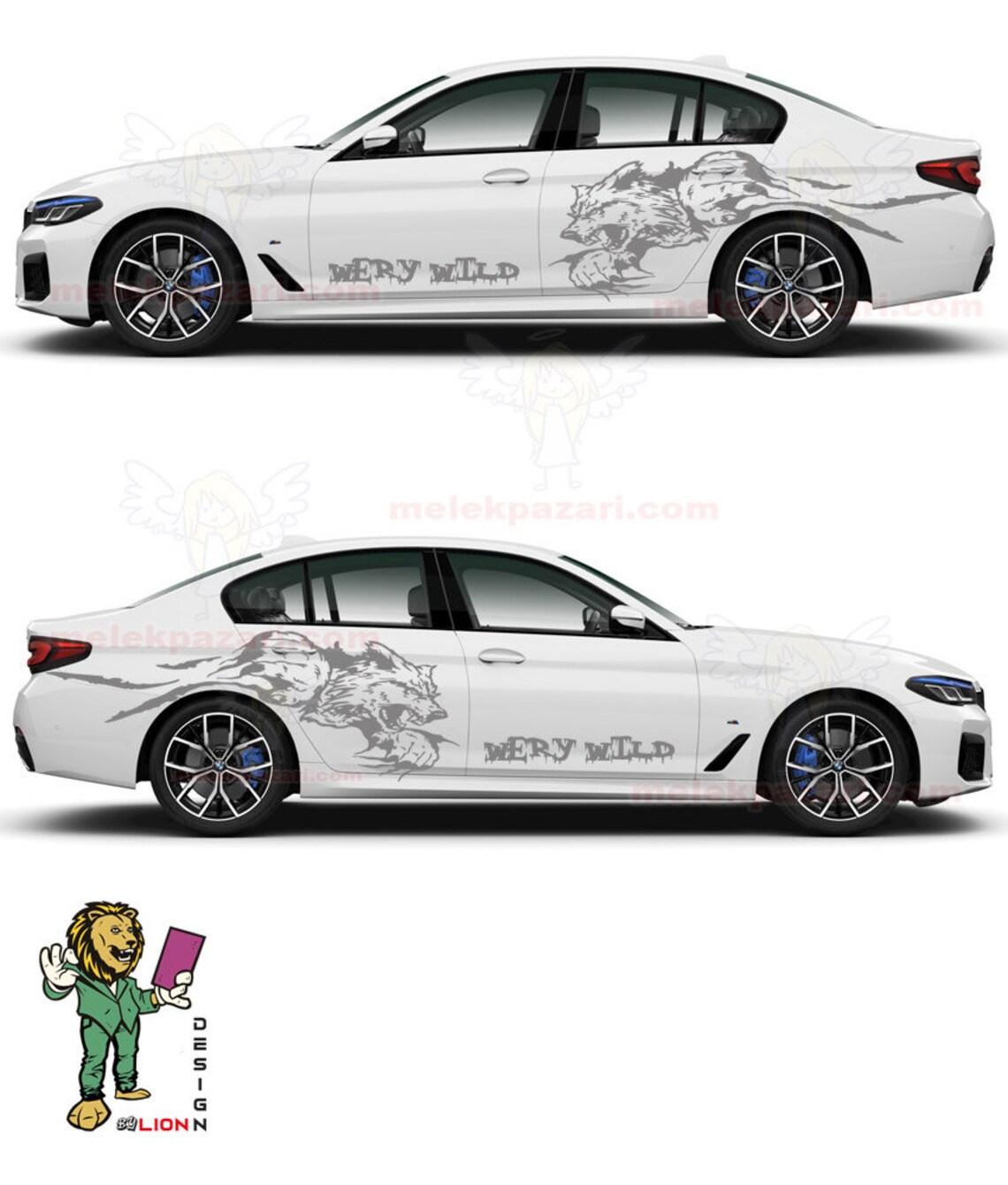 Wolf Fender Top Side Trunk Car Sticker, Wolf Car Decal, Wild Wolf ...